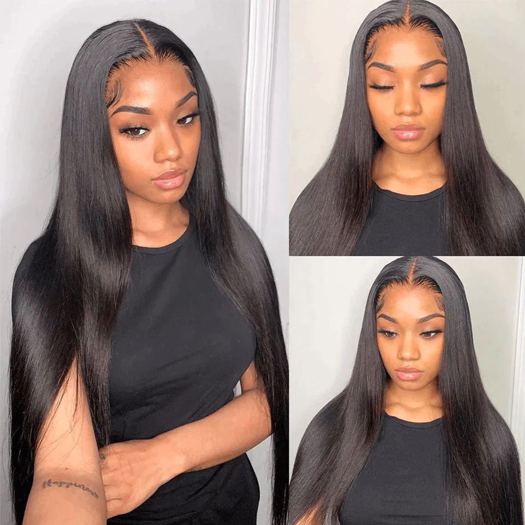 Vanlov Hair Straight Lace Front Wigs Glueless Human Hair Wear and Go Glueless Wigs for Black ...